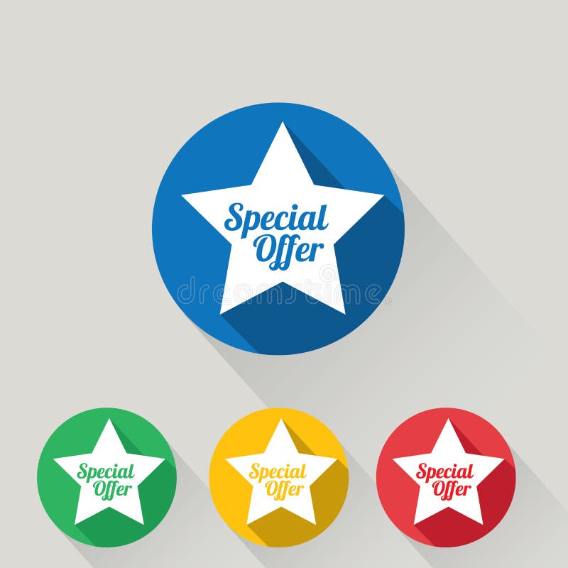 Flat Design Sale Discount Special Offer Button Stock Vector ...
