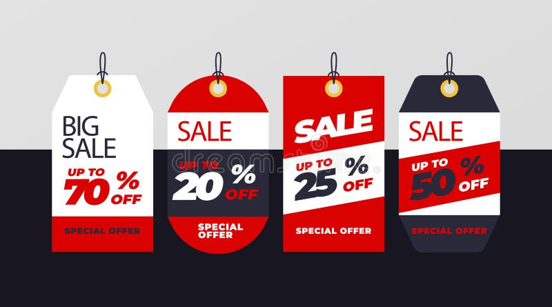 Flat Design Sales Tag Set Vector Illustration. Stock Vector ...