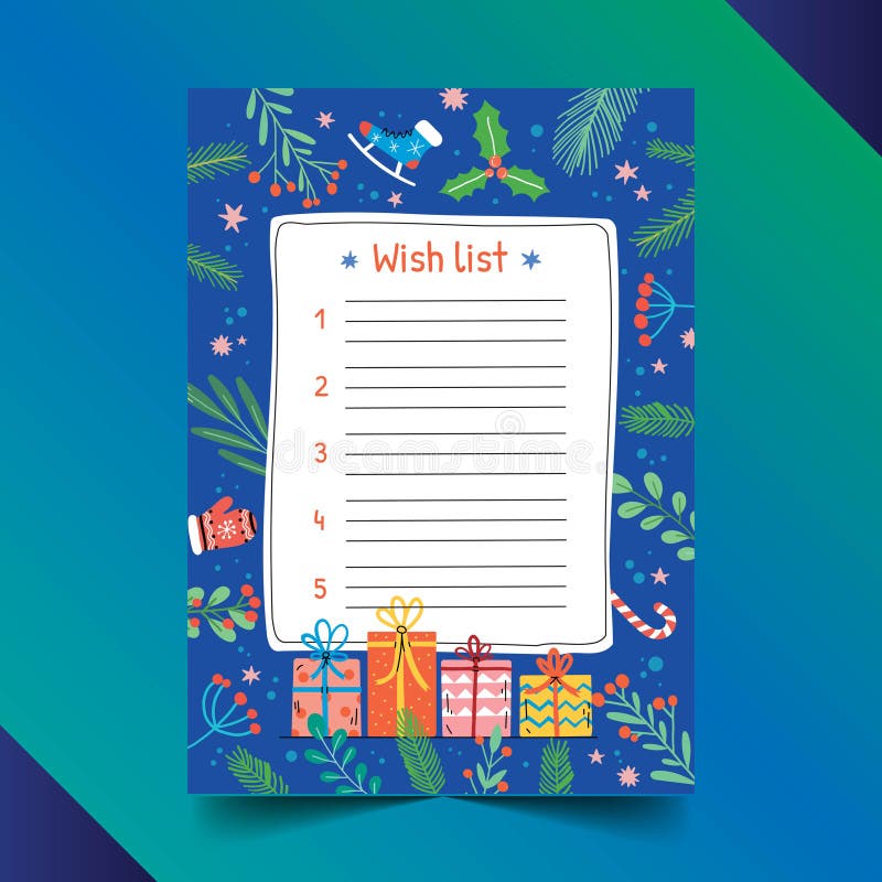 Flat Design Santa Letter Template Design Vector Design Illustration ...