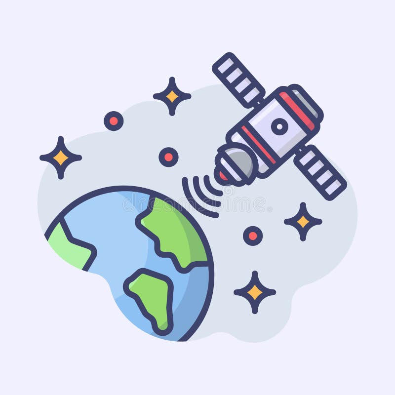 Space Satellites that Orbit the Earth Icon Vector Ilustration Stock ...