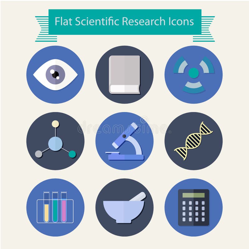 Flat Design Scientific Research Icons Stock Vector - Illustration of ...