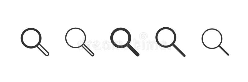 Flat Design Search Symbol Set Stock Vector - Illustration of simple ...