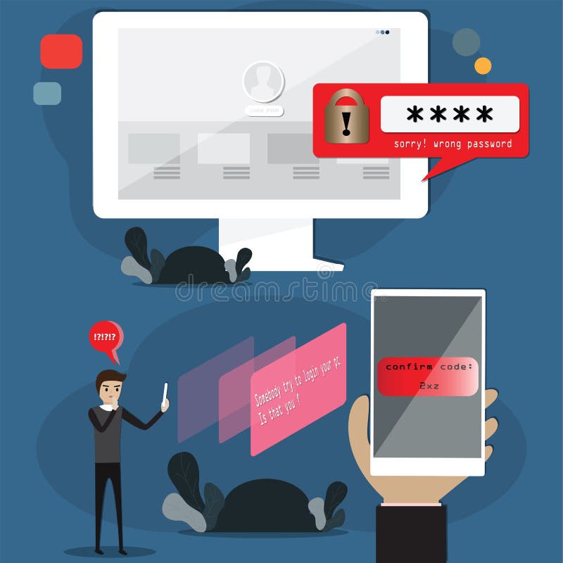 Flat Design of Security Network Concept,Cybersecurity Alert when ...