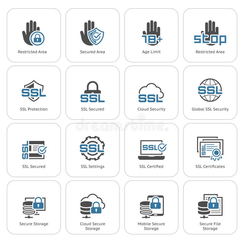 Flat Design Security and Protection Icons Set. Stock Vector ...