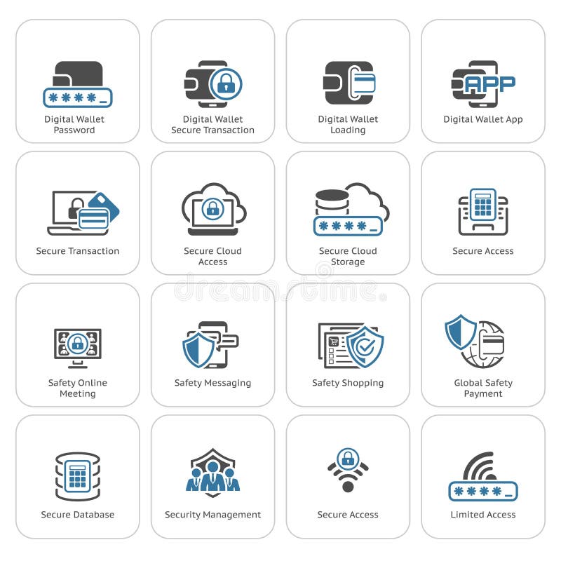 Flat Design Security and Protection Icons Set. Stock Vector ...