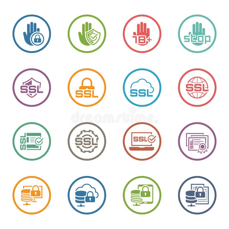 Flat Design Security and Protection Icons Set. Stock Vector ...