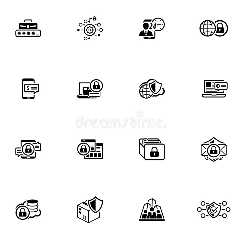 Flat Design Security and Protection Icons Set. Stock Vector ...