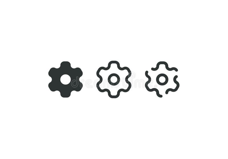Flat Design Setting Icon Set, Each Icon is a Single Object. Setting Cog ...