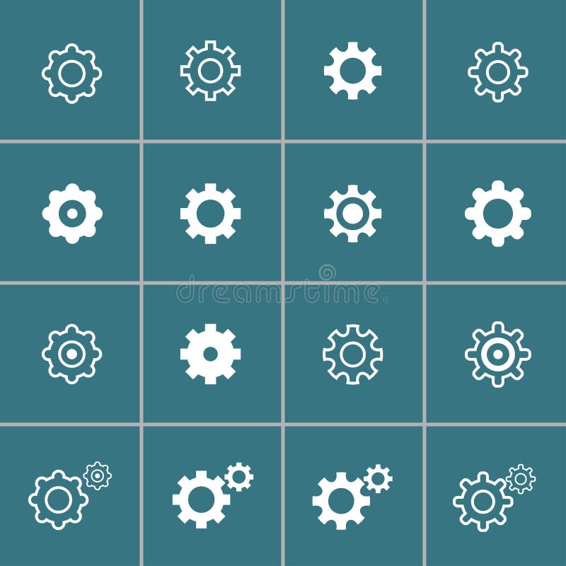 Flat Design Setting Icon Set, Eps10 Stock Illustration - Illustration ...