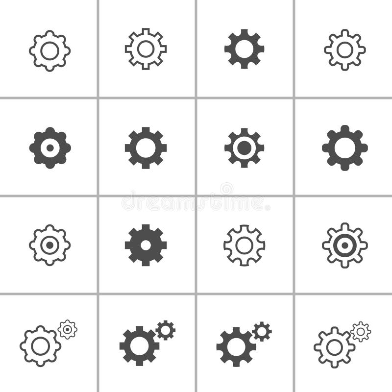 Flat Design Setting Icon Set, Vector Eps10 Stock Vector - Illustration ...