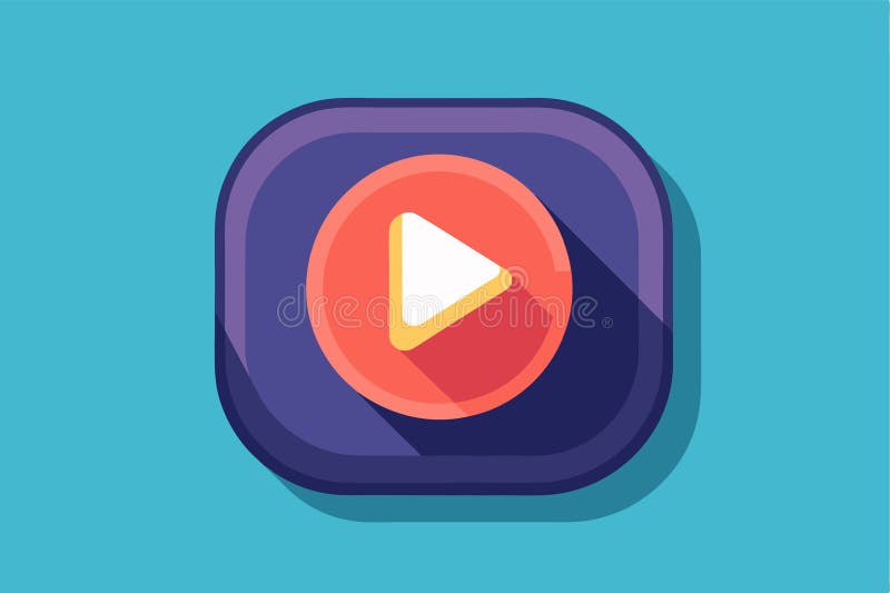 A Flat Design Showcases a Bold Play Button Against a Bright Backdrop ...