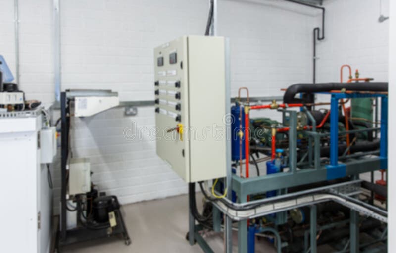 Flat Design Showing Beige Control Panel Cabinet on White Brick Wall ...