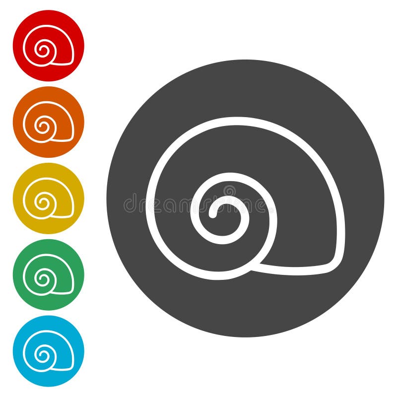 Flat Design Simple Icons Set - Snail Shell - Illustration Stock Vector ...