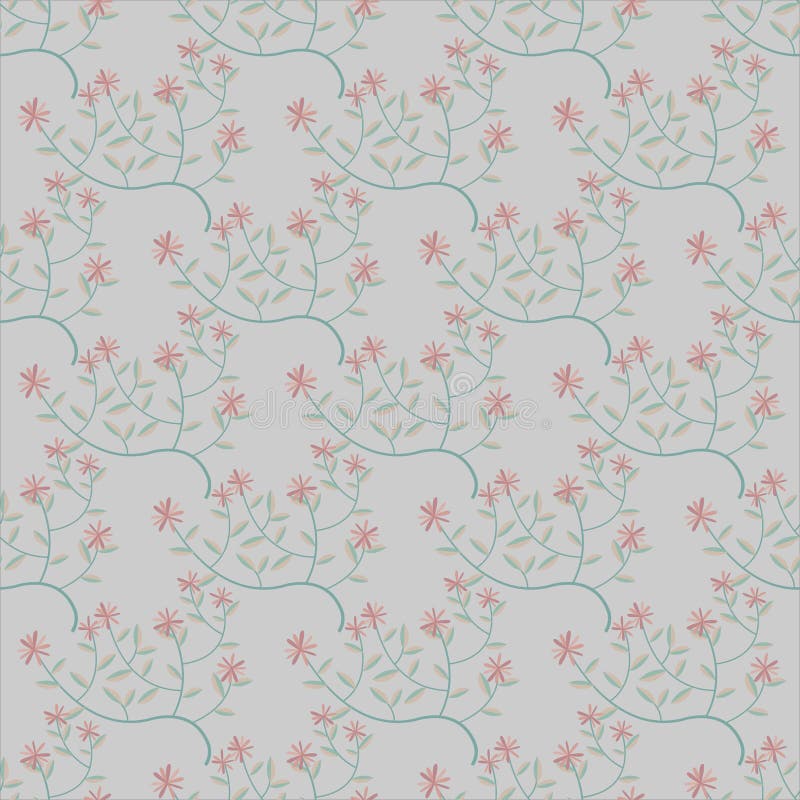 Flat Design Small Flower Pattern Design Stock Vector - Illustration of ...