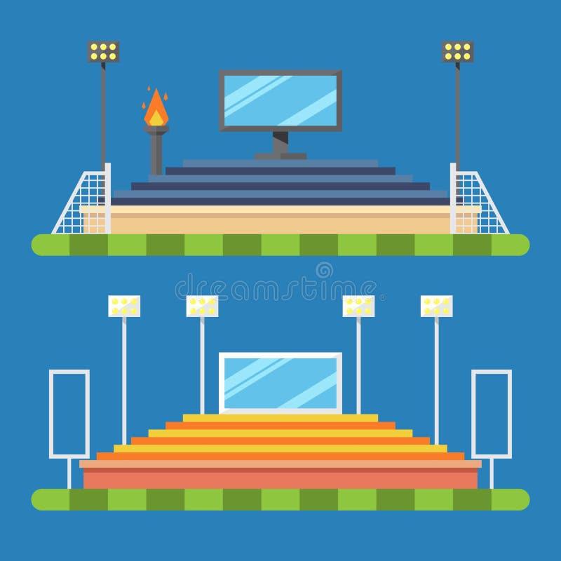 Flat Design of Sport Stadium Stock Vector - Illustration of ...