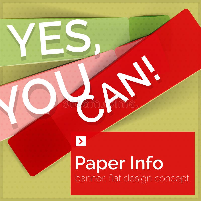 Flat Design Square Banner with Slogan Stock Vector - Illustration of ...