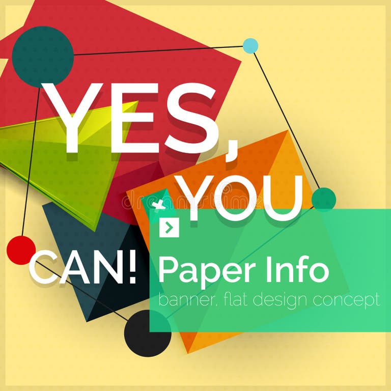 Flat Design Square Banner with Slogan Stock Vector - Illustration of ...