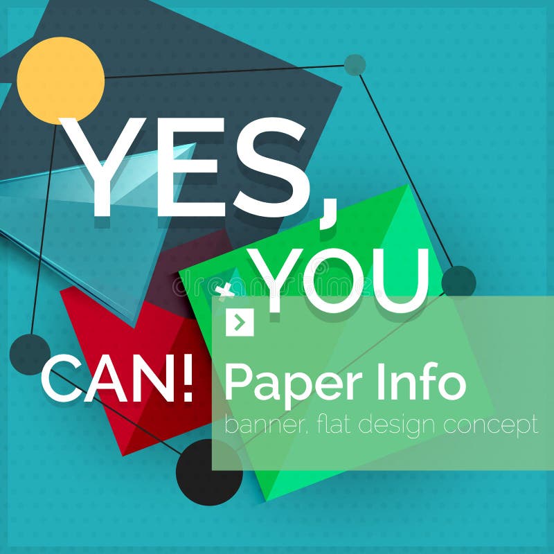 Flat Design Square Banner with Slogan Stock Vector - Illustration of ...