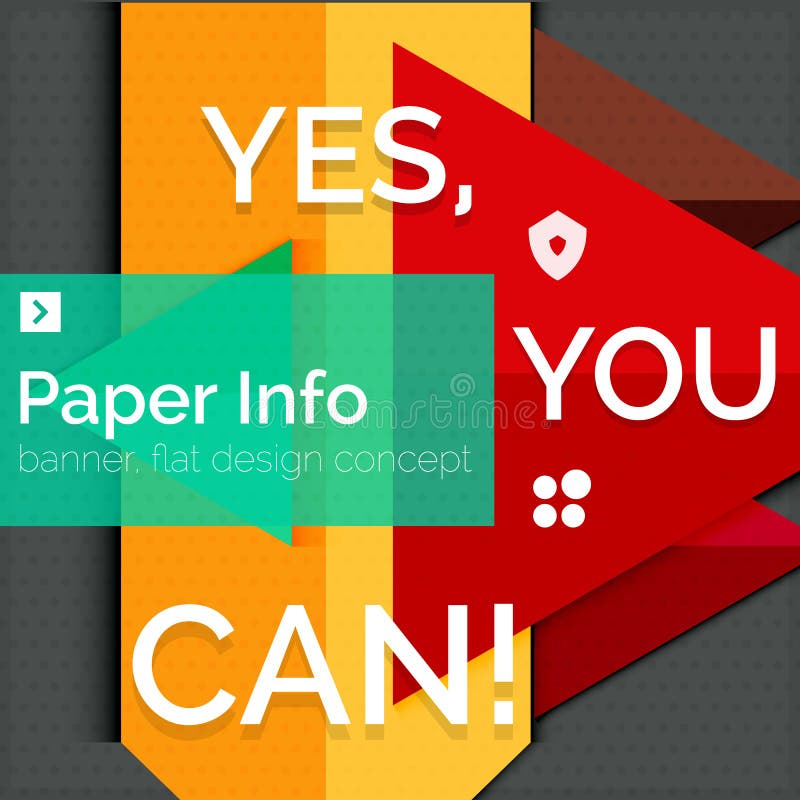 Flat Design Square Banner with Slogan Stock Vector - Illustration of ...