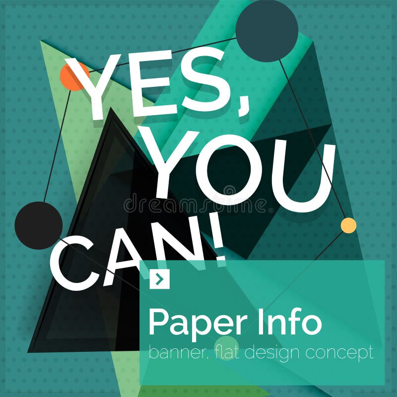 Flat Design Square Banner with Slogan Stock Vector - Illustration of ...