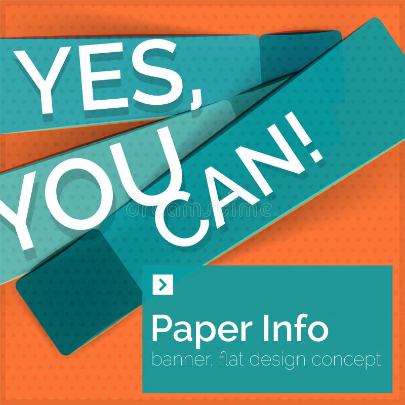 Flat Design Square Banner with Slogan Stock Vector - Illustration of ...