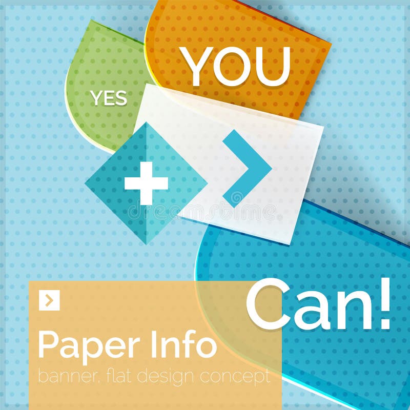 Flat Design Square Banner with Slogan Stock Vector - Illustration of ...