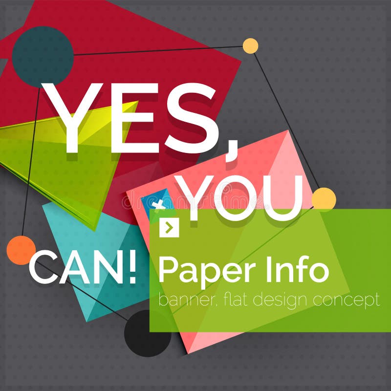 Flat Design Square Banner with Slogan Stock Vector - Illustration of ...