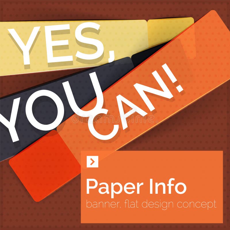 Flat Design Square Banner with Slogan Stock Vector - Illustration of ...