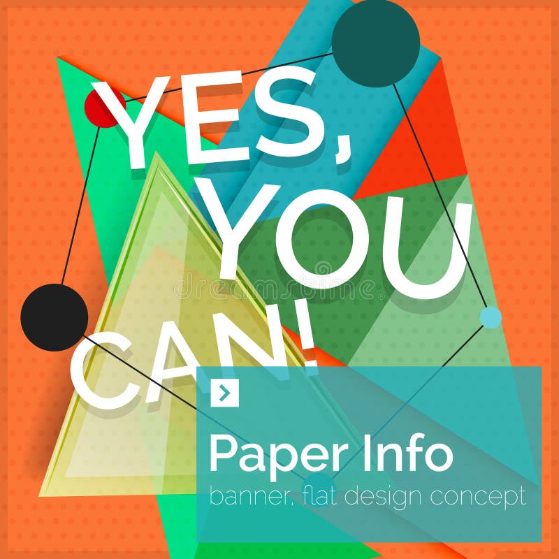 Flat Design Square Banner with Slogan Stock Vector - Illustration of ...