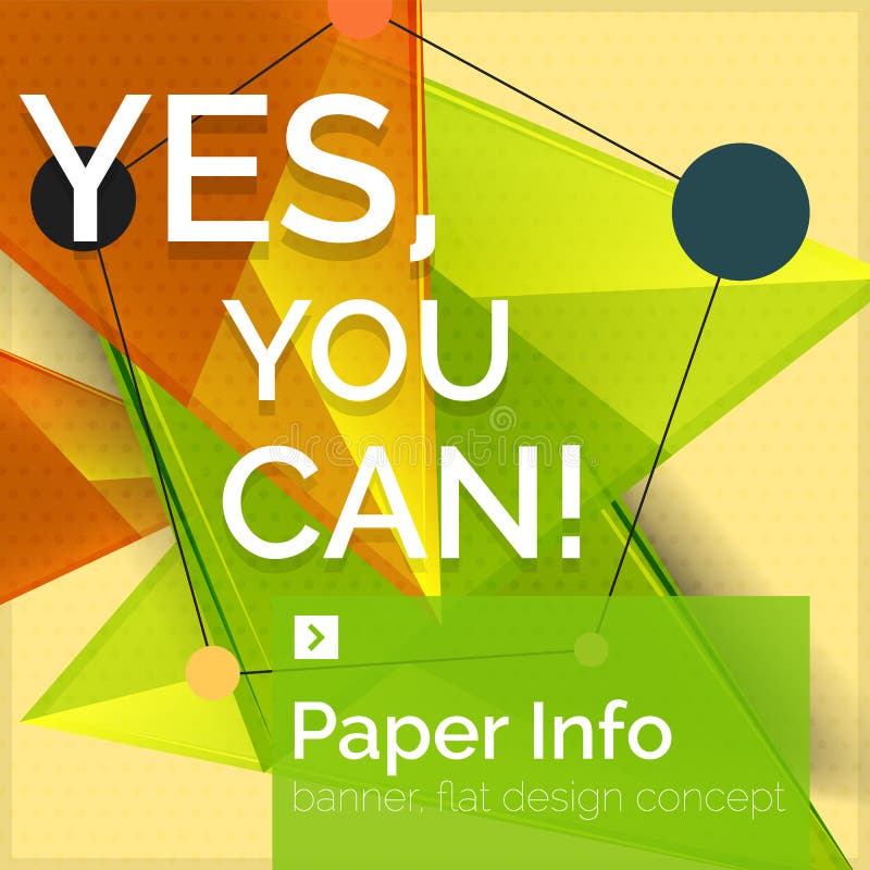 Flat Design Square Banner with Slogan Stock Vector - Illustration of ...