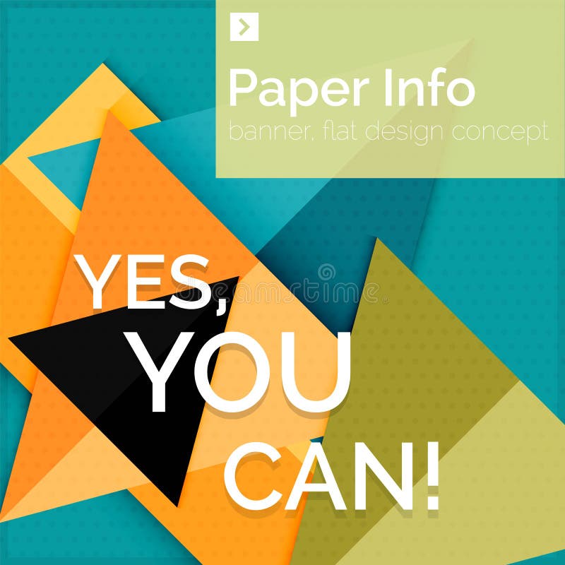 Flat Design Square Banner with Slogan Stock Vector - Illustration of ...