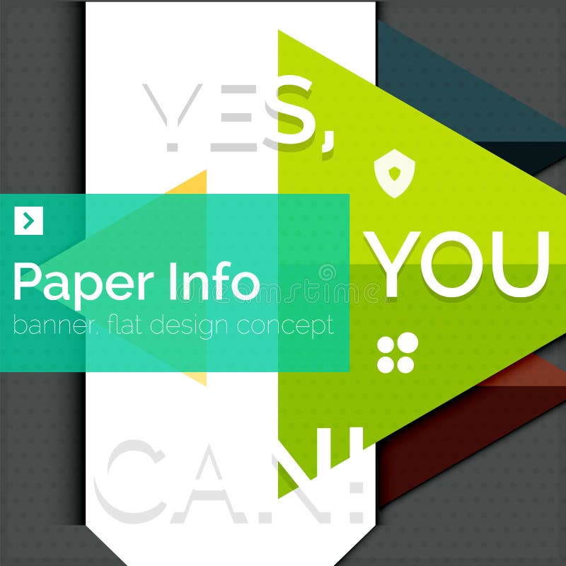 Flat Design Square Banner with Slogan Stock Vector - Illustration of ...