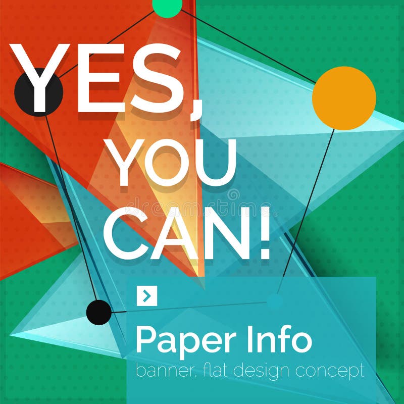 Flat Design Square Banner with Slogan Stock Vector - Illustration of ...