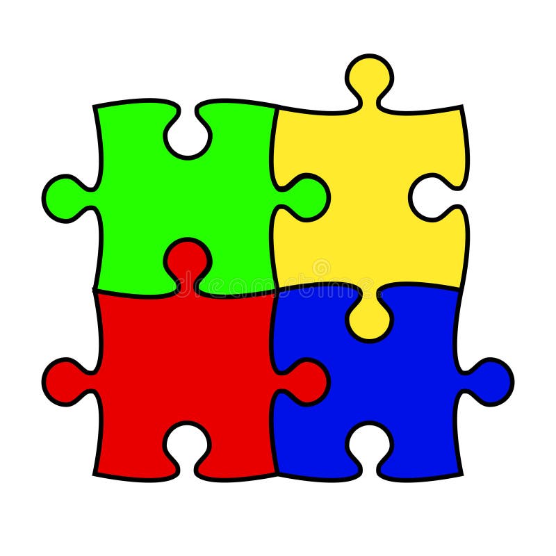 Flat Design Square in for Puzzle Pieces Icon Vector Illustration Stock ...