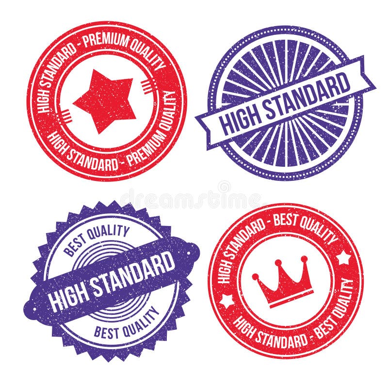Flat Design Standard Stamp Set Vector Illustration. Stock Vector ...