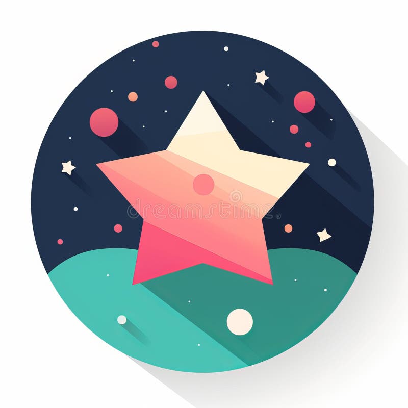 A Flat Design of a Star in the Night Sky Stock Illustration ...