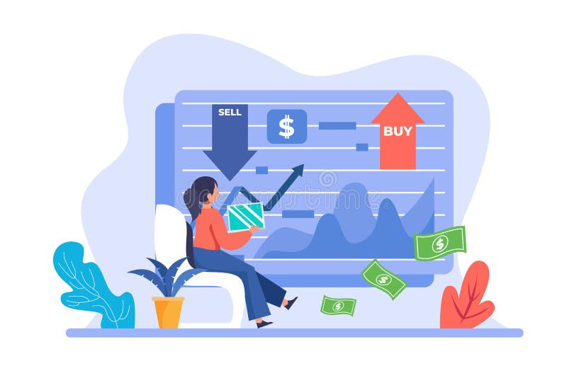Flat Design Stock Exchange Data Illustration Vector Illustration Stock ...