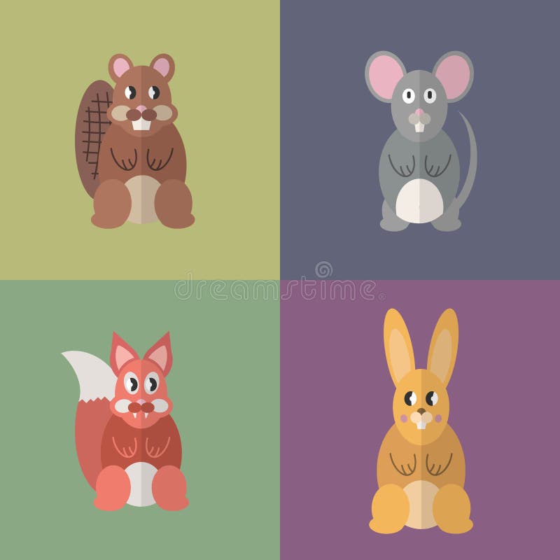 Flat Design Style Animal Avatar Icon Set. Vector Illustration Stock ... Flat Design Style Animal Avatar Icon Set. Vector Illustration Stock ...