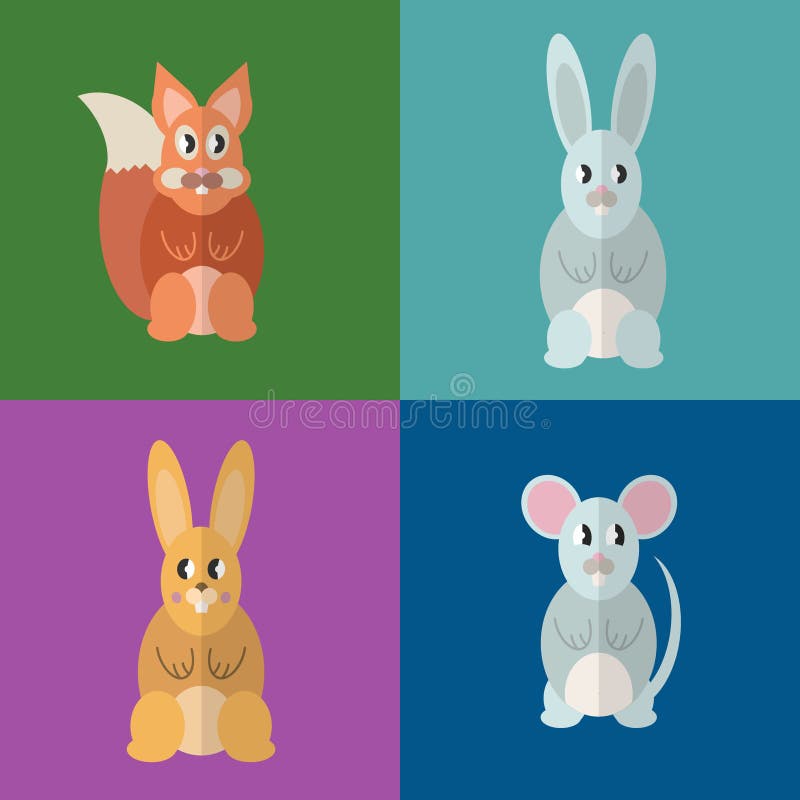 Flat Design Style Animal Avatar Icon Set. Vector Illustration Stock ... Flat Design Style Animal Avatar Icon Set. Vector Illustration Stock ...