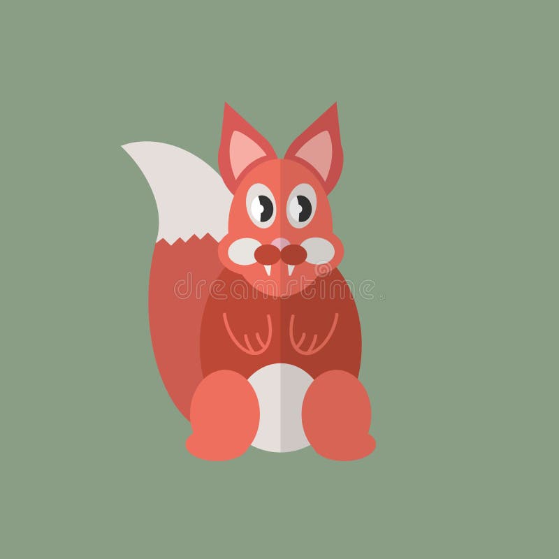Flat Design Style, Fox. Vector Illustration. Stock Vector ...