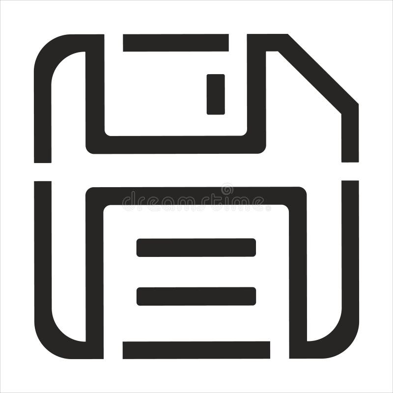 Diskette Icon Black Color. Symbol or Emblem Stock Vector - Illustration ...