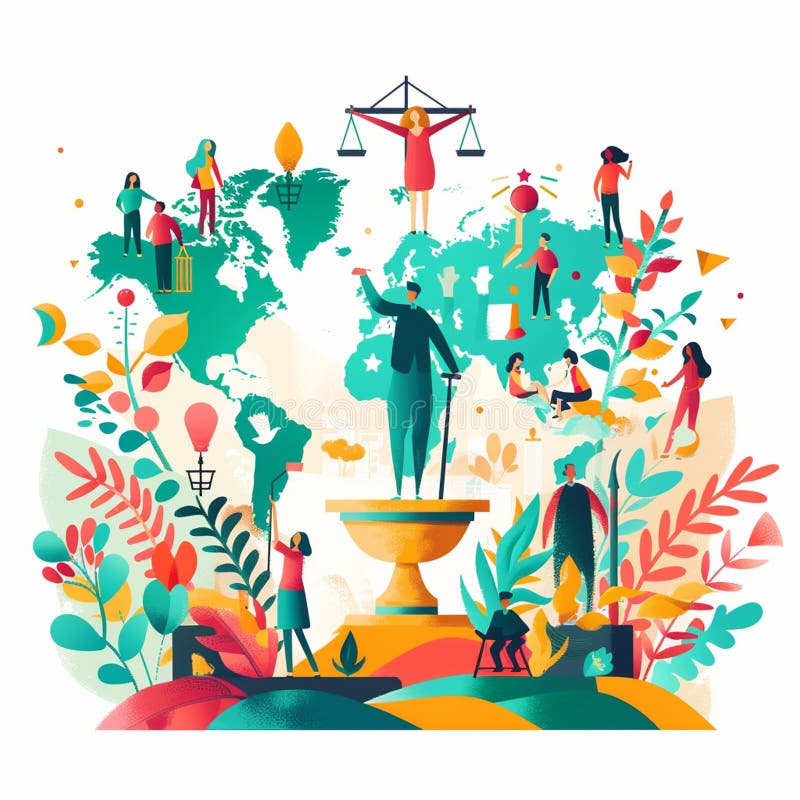 Flat Design Style for International Human Rights Day Stock Illustration ...