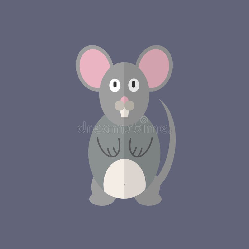 Flat Design Style, Mouse. Vector Illustration. Stock Vector ...