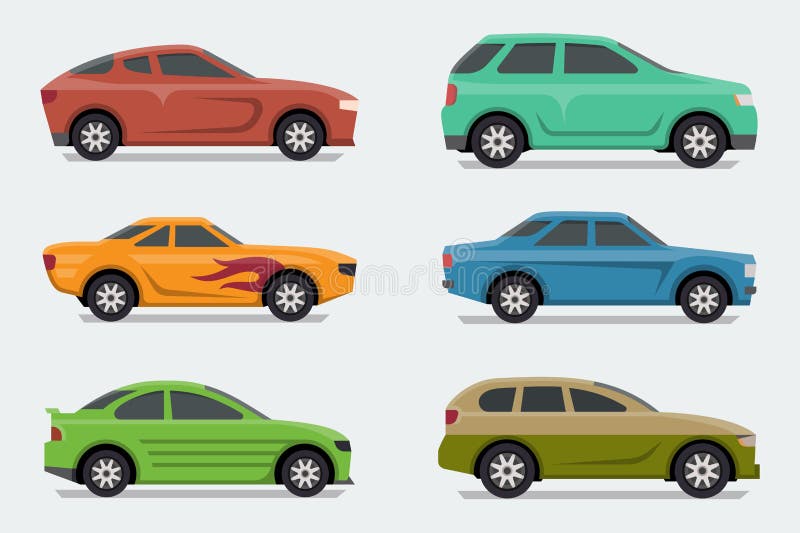 Flat design style cars stock vector. Illustration of design - 164476998