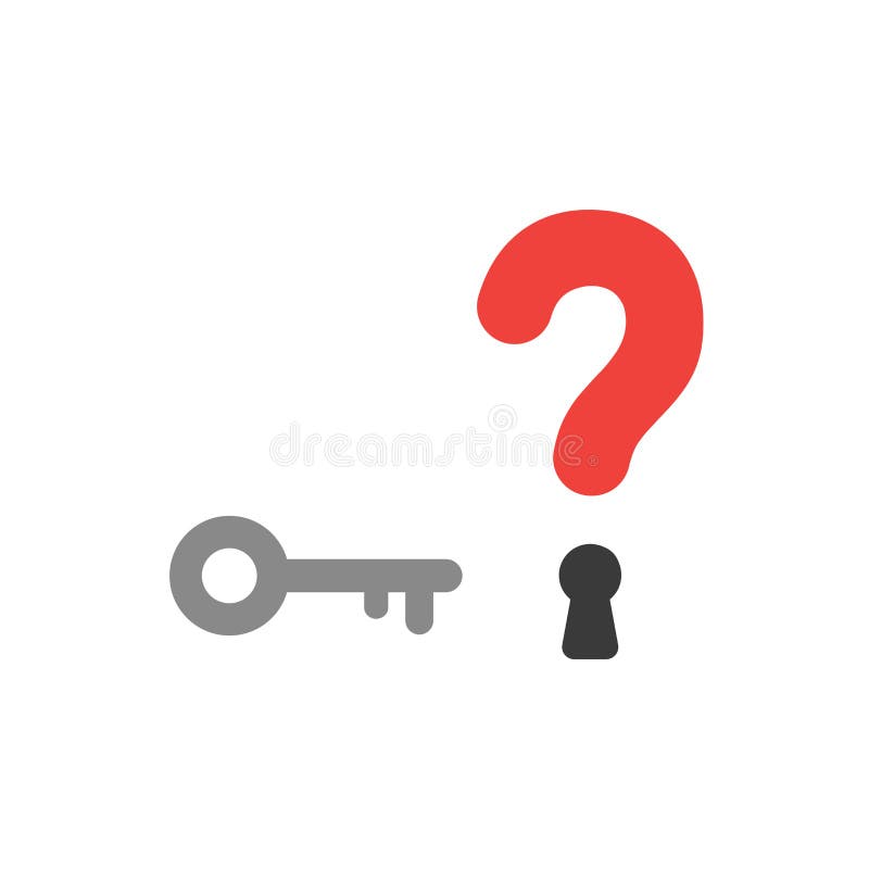 Flat Design Style Vector Concept of Question Mark with Key and K Stock ...