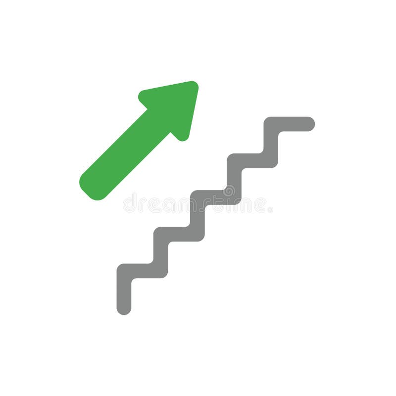 Flat Design Style Vector Concept of Stairs with Arrow Pointing U Stock ...