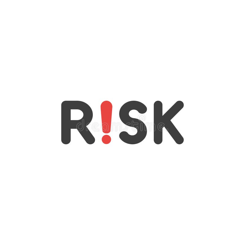 Flat Design Style Vector Concept of Risk Text with Exclamation M Stock ...