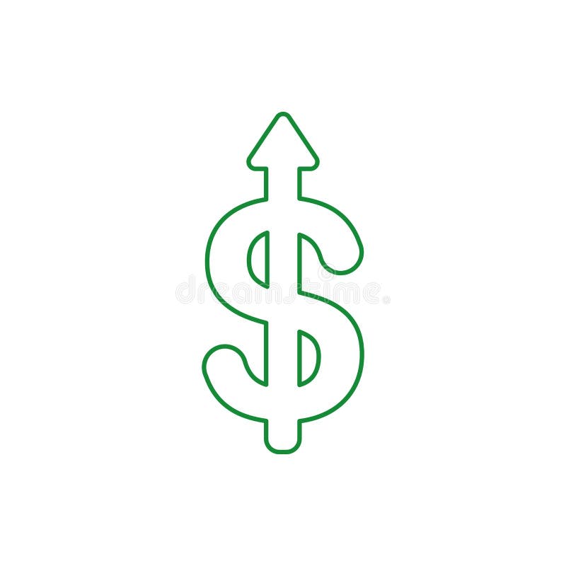 Flat Design Style Vector Concept of Dollar Symbol Icon with Arrow ...