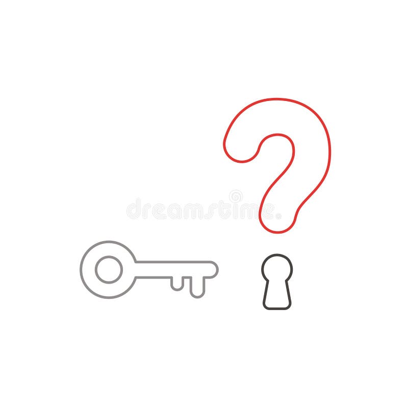 Flat Design Style Vector Concept of Question Mark with Key and Keyhole ...