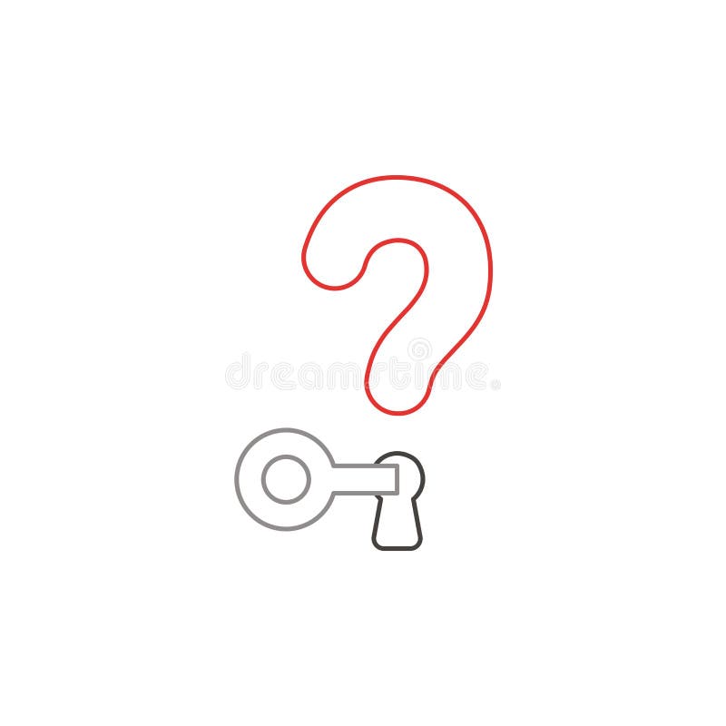 Flat Design Style Vector Concept of Question Mark with Key Lock or ...